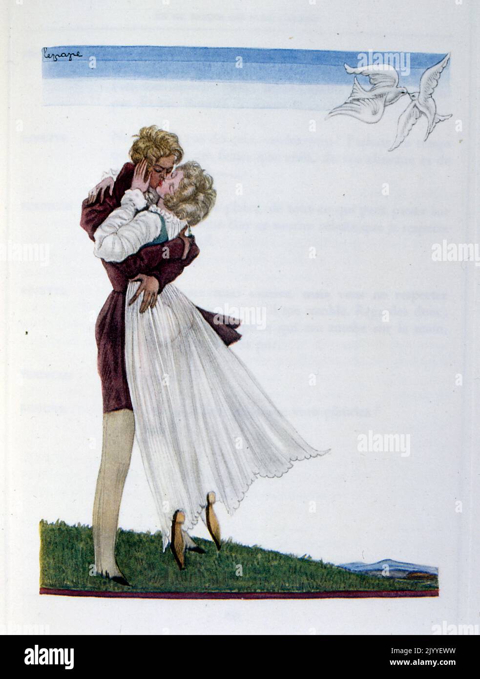 Couple Kissing Standing Drawing