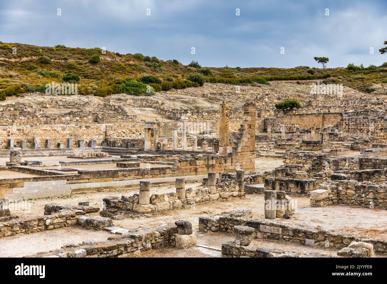 Ancient city of Kameiros on the Greek island of Rhodes in Dodekanisos ...
