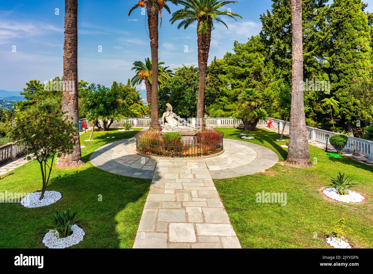 Achilleion palace in Corfu Island, Greece, built by Empress of Austria ...