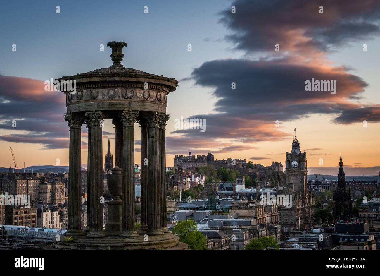 File photo dated 18/05/20 of A view across the city of Edinburgh from ...