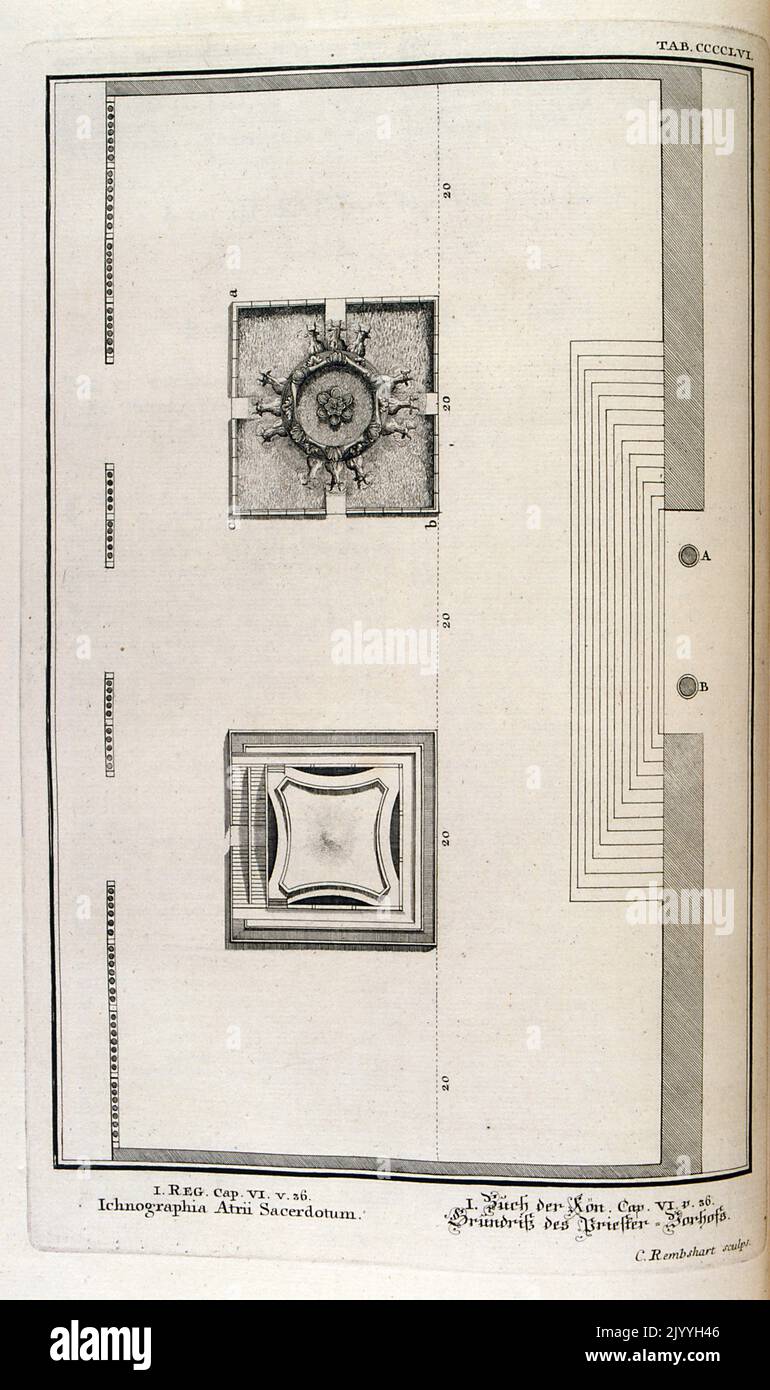 Engraving depicting a diagram of a priest's sacred court. The ...