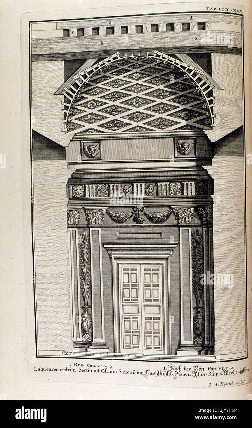 Engraving depicting a diagram section of the front of a classical ...