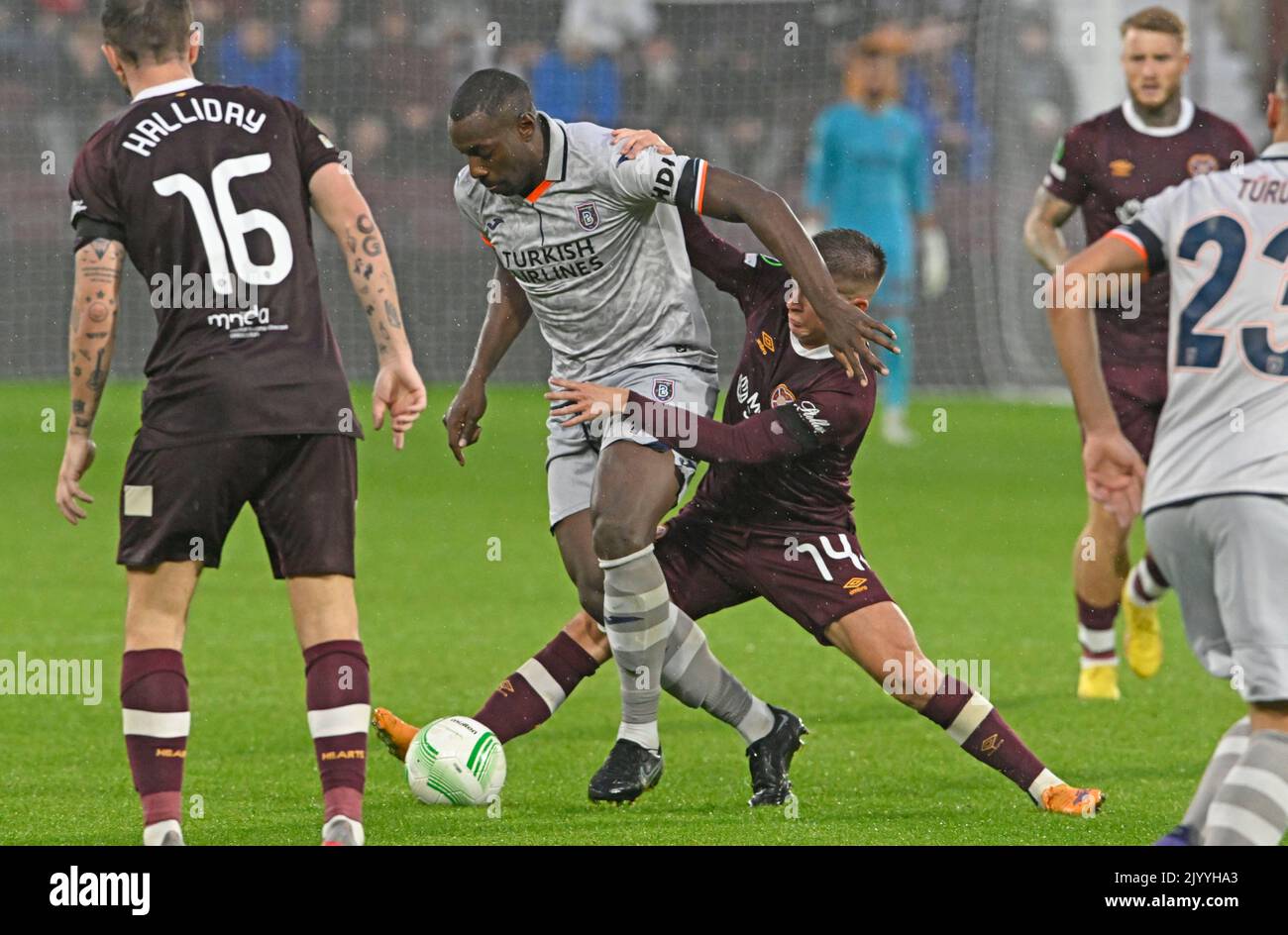 Edinburgh, 8th September 2022. Stefano Okaka of İstanbul Başakşehir and ...
