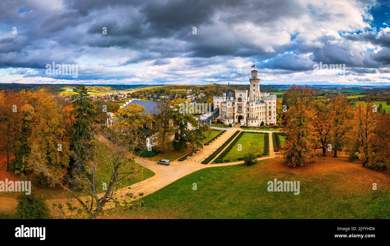 Hluboka Castle, historic chateau in Hluboka nad Vltavou in South ...