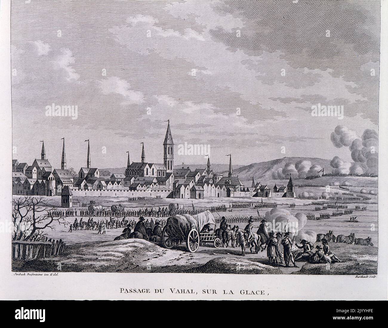 Engraving depicting a passage alongside the Icey River, Vahal ...