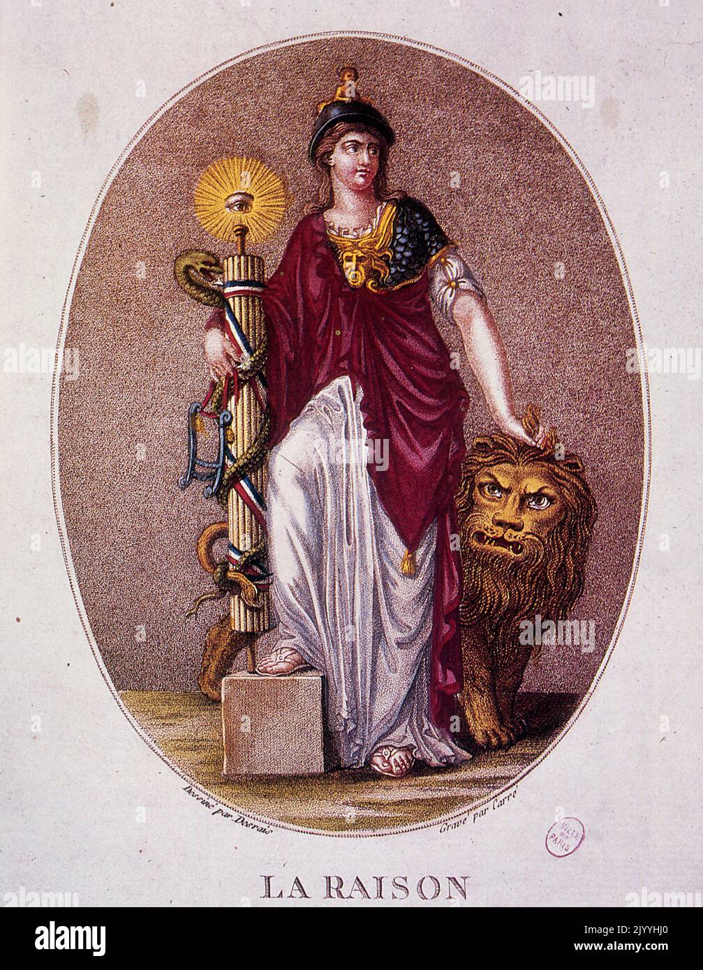 Coloured print entitled 'The Reason'. The print depicts a woman ...