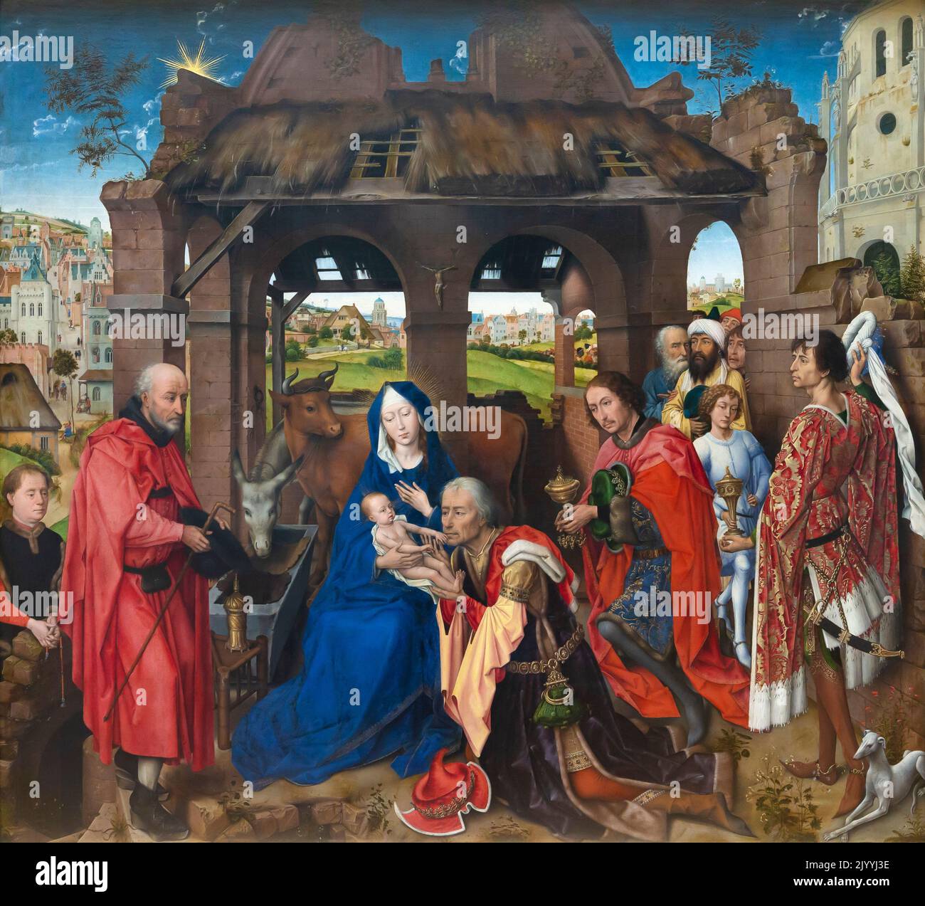 Saint Columba Altarpiece, Triptych, Adoration of the Kings, Rogier van der Weyden, circa 1455 ...