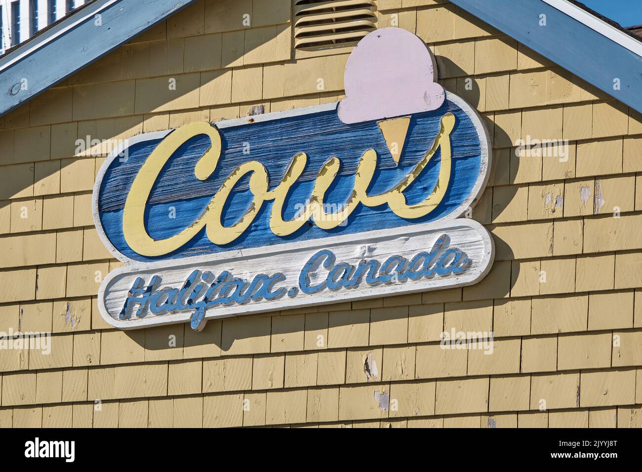 Cow's ice cream sign on their kiosk on the waterfront in Halifax Nova ...