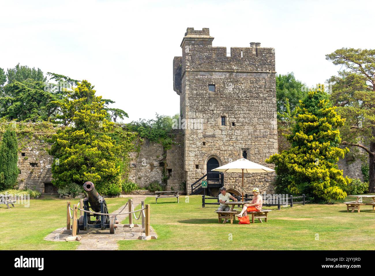 Grounds tower canon inside caldicot castle town centre towns mon hi-res ...