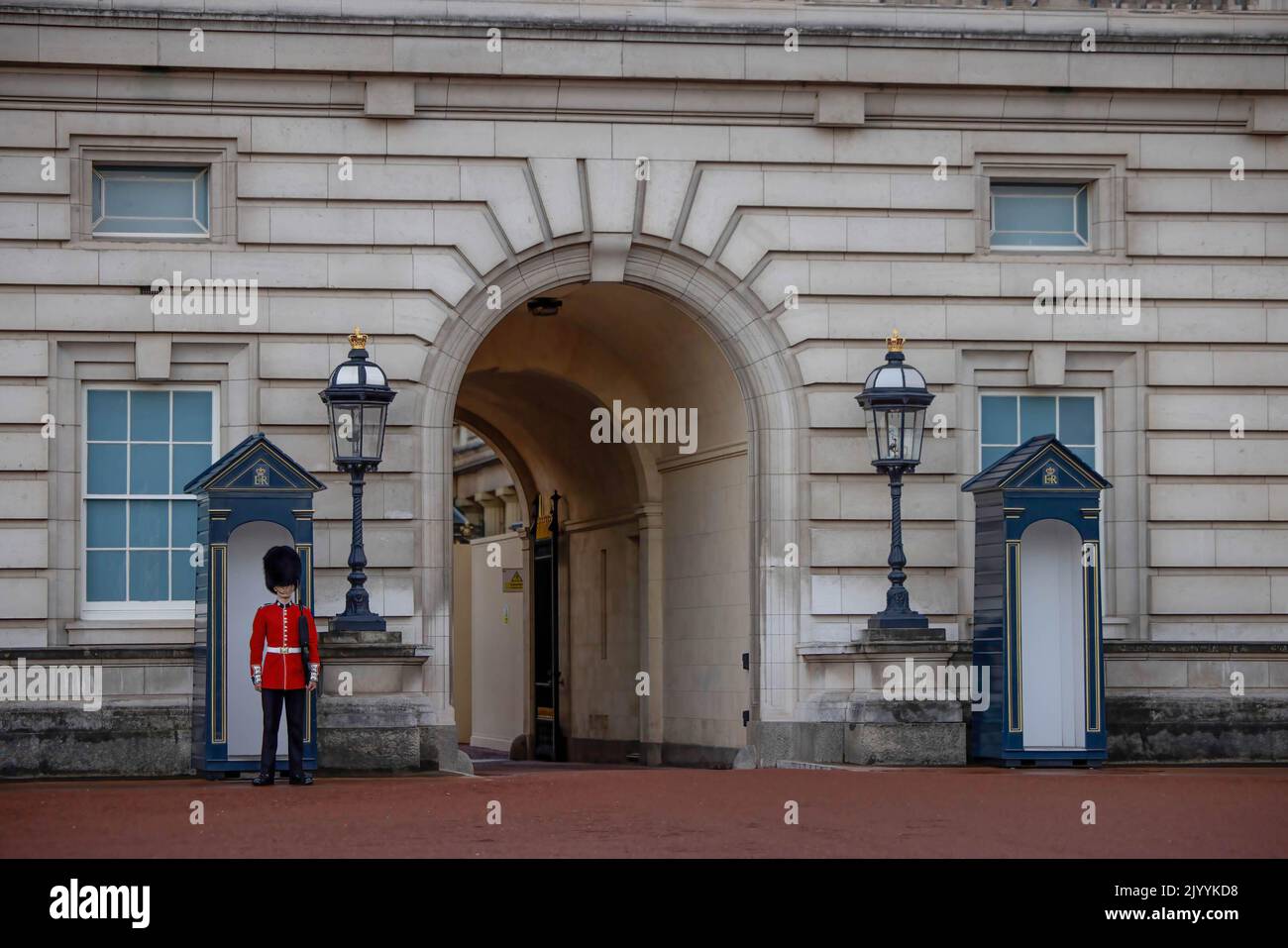 London, UK - 08 Sept 2022, Queen's Life Guard seen at the Buckingham ...