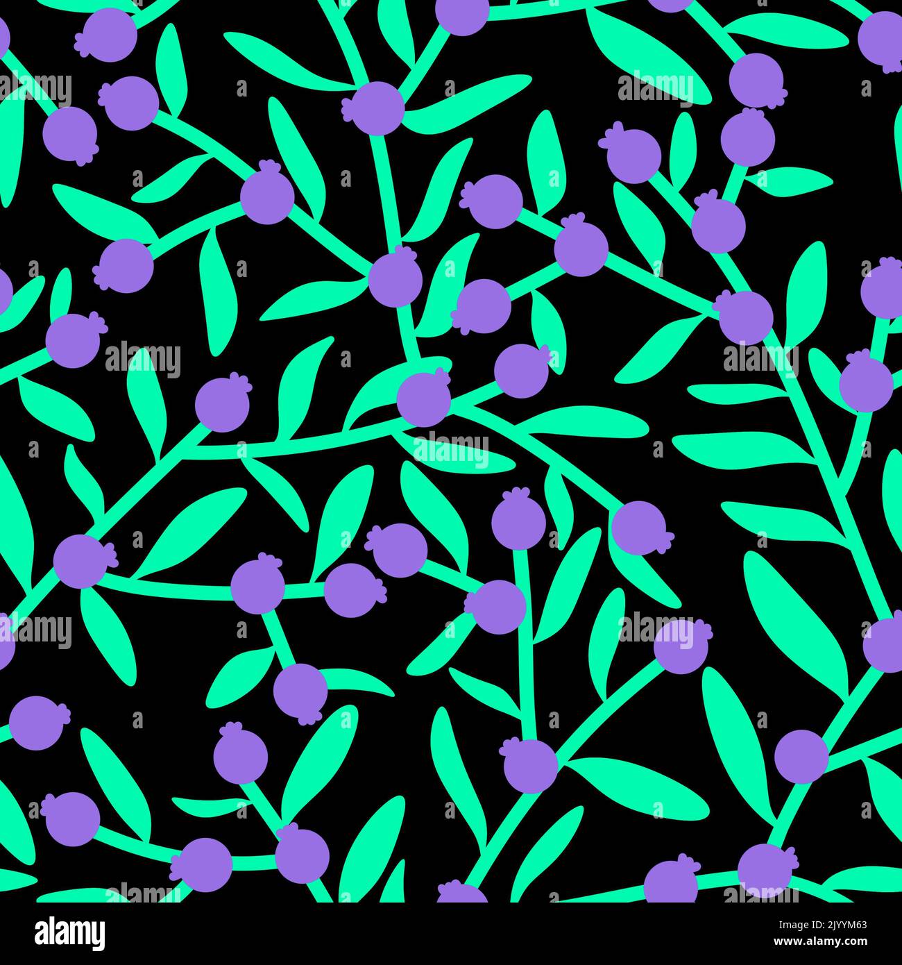 Branches floral seamless berries pattern for wrapping festive paper and ...