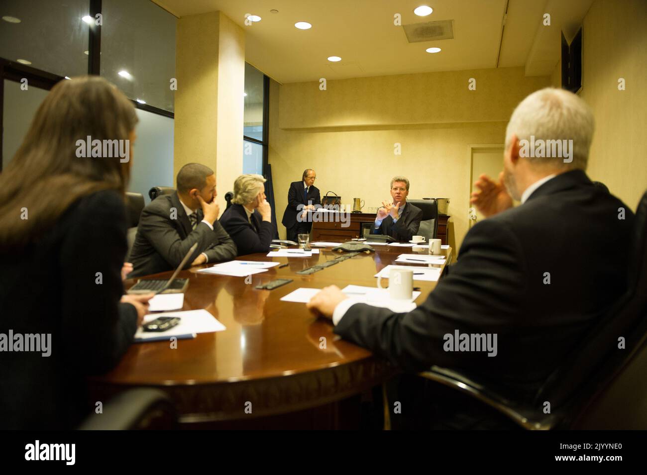 Secretary Shaun Donovan, aides with delegation from 2013 Winter Meeting ...