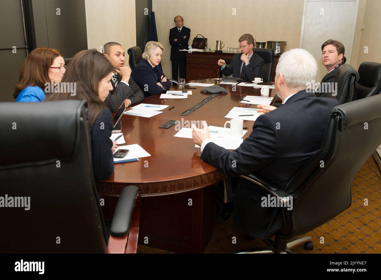 Secretary Shaun Donovan, aides with delegation from 2013 Winter Meeting ...