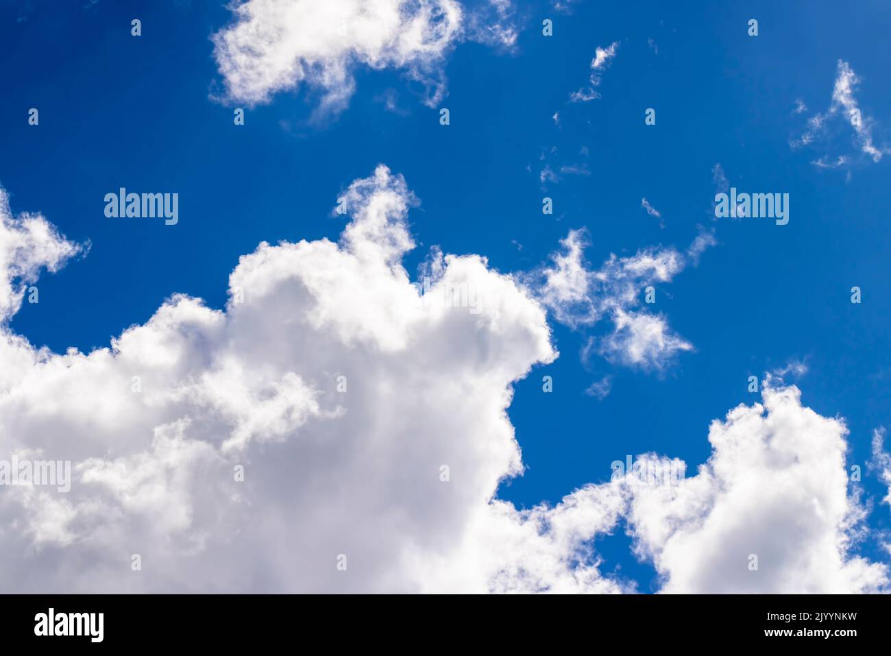 Blue sky with light clouds in windy weather, beautiful blue sky in ...