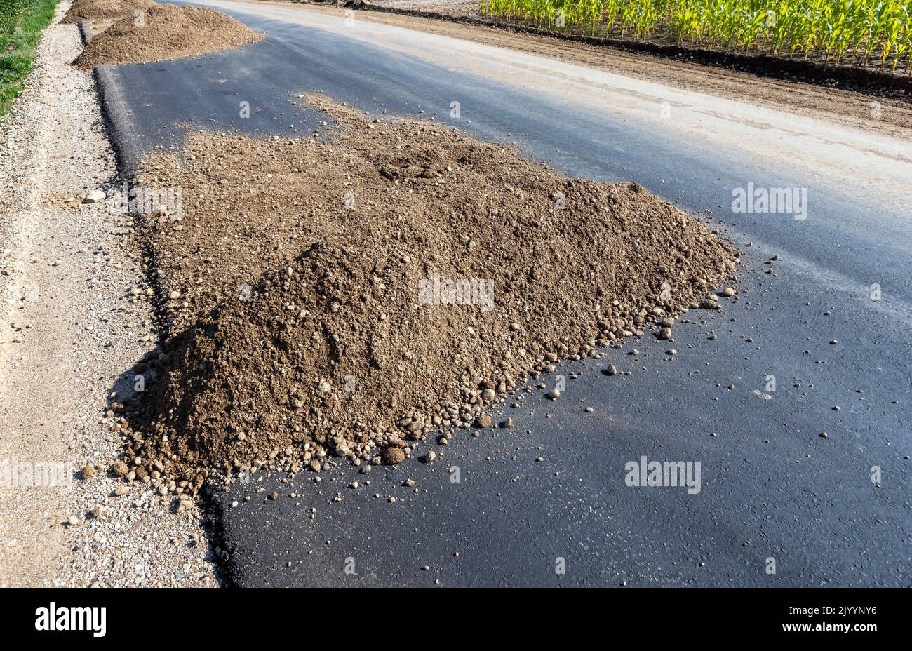 Construction and repair of a new highway in rural areas, a narrow paved ...