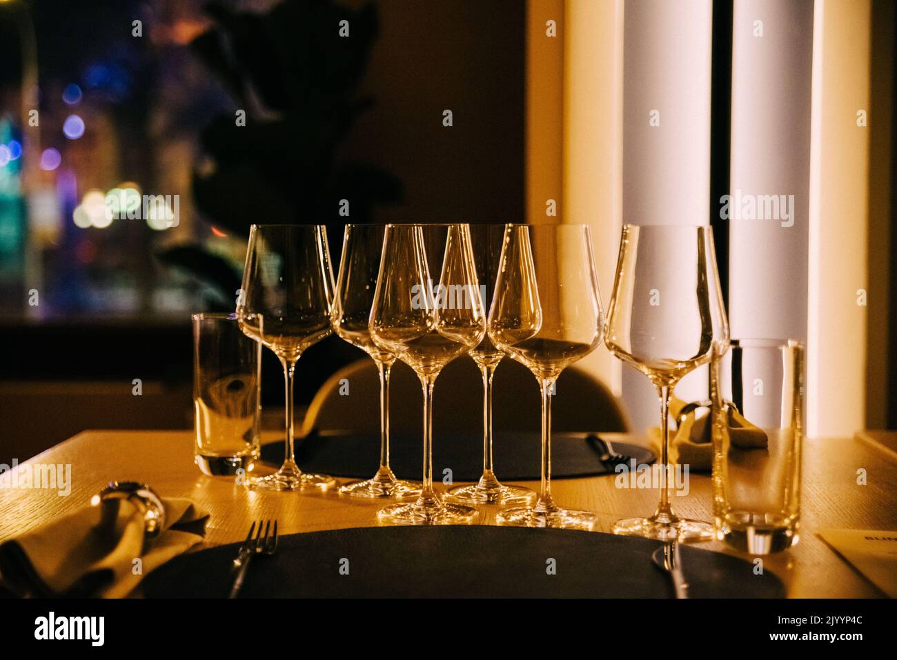 The table in the restaurant served according to the rules of etiquette ...