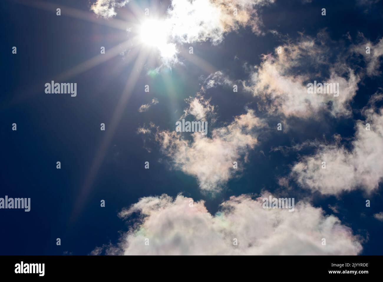 Clouds floating across the sky in the daytime, white clouds moving from ...