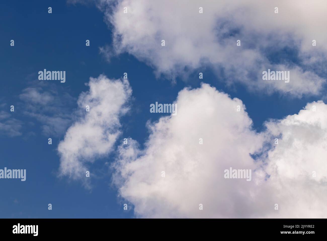 Clouds floating across the sky in the daytime, white clouds moving from ...