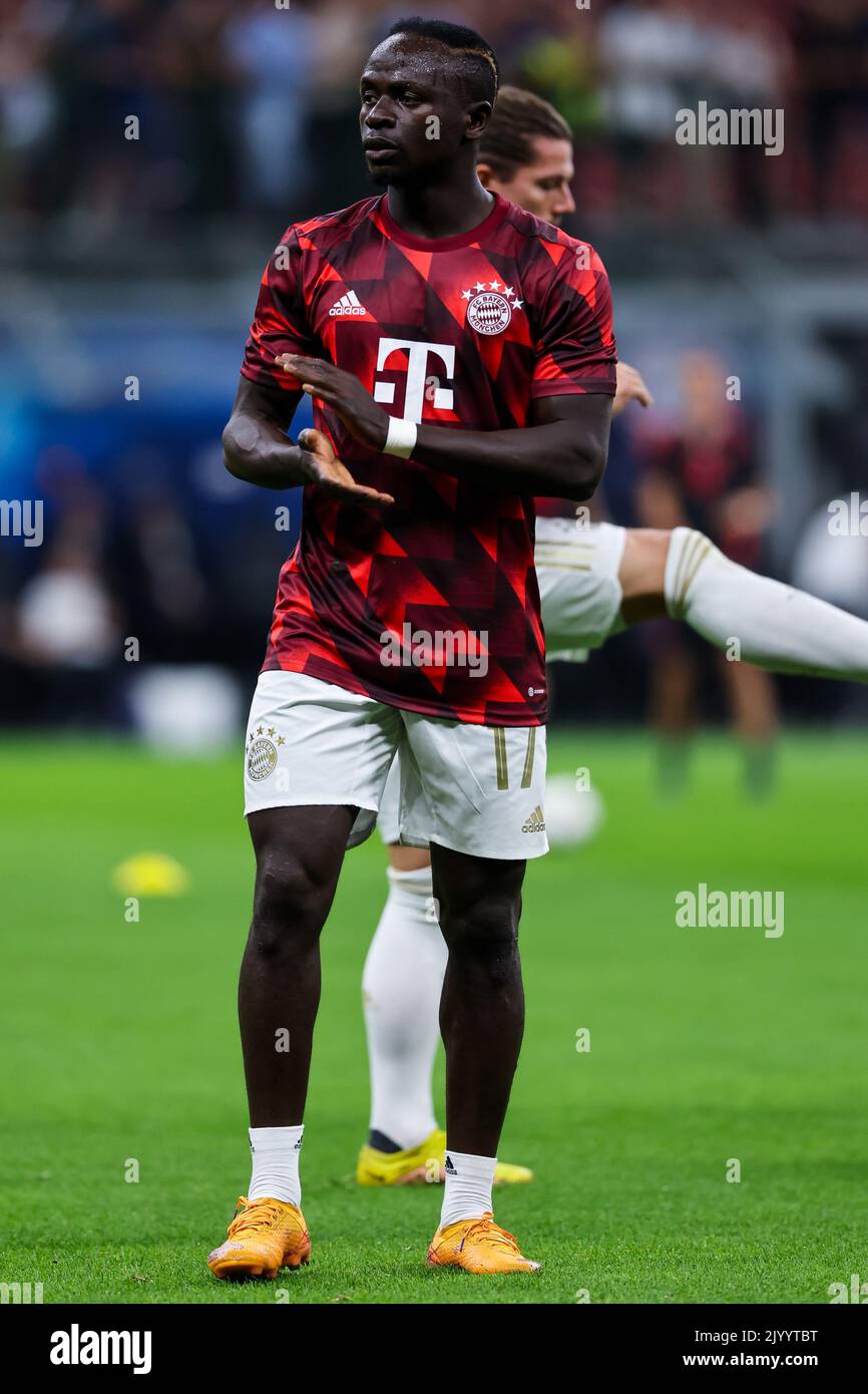 September 7, 2022, Milan, Italy: Sadio Mane of FC Bayern Munchen warms ...