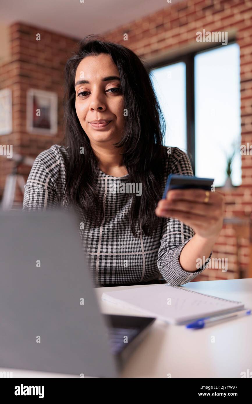 Indian woman shopping online via hi-res stock photography and images ...