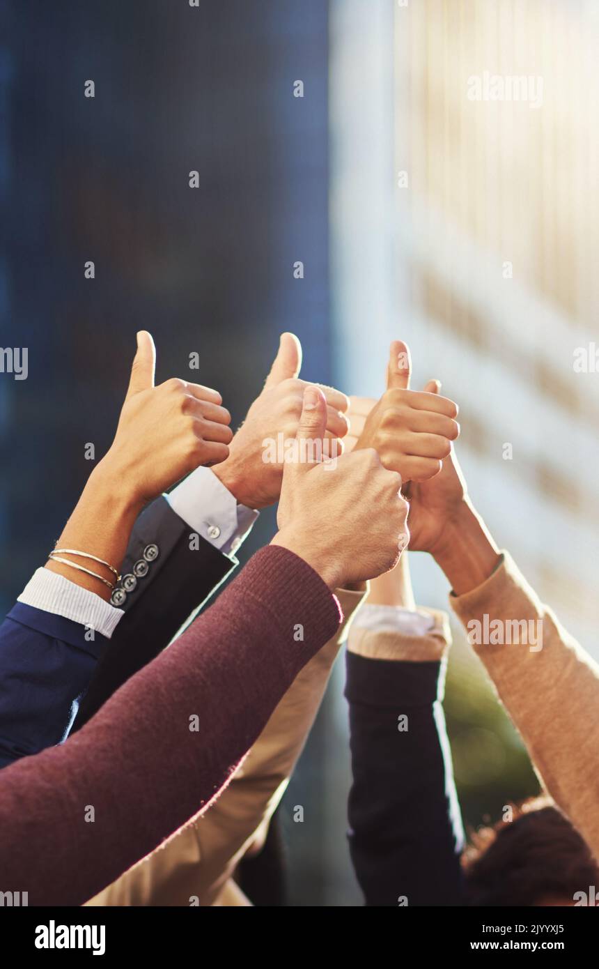 Diverse hands thumbs up hi-res stock photography and images - Alamy