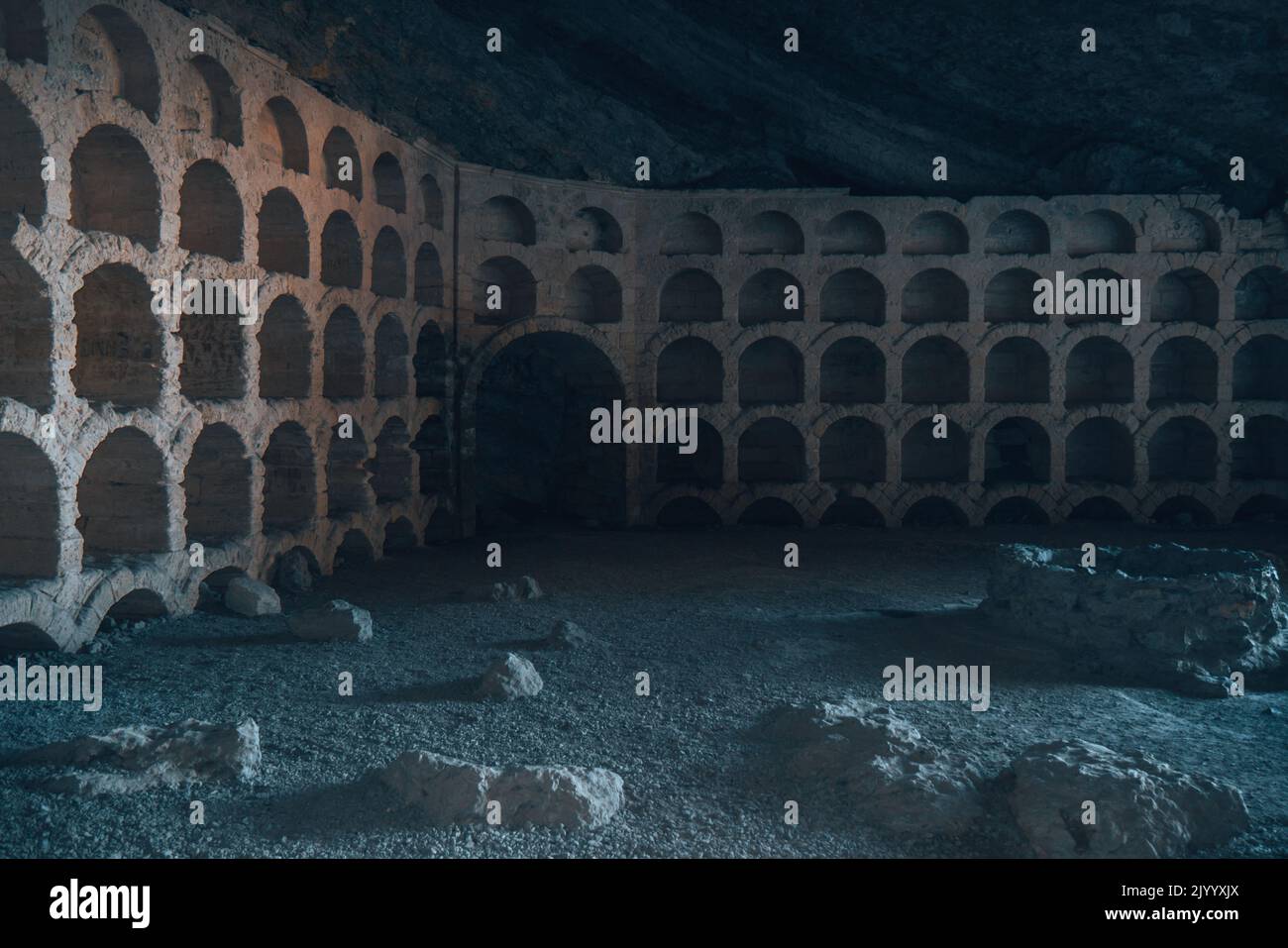 An old abandoned vault in a cave Stock Photo - Alamy