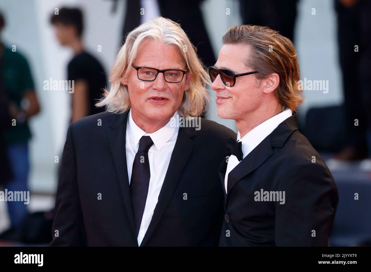 Andrew Dominik and Brad Pitt attend the premiere of 'Blonde' during the ...