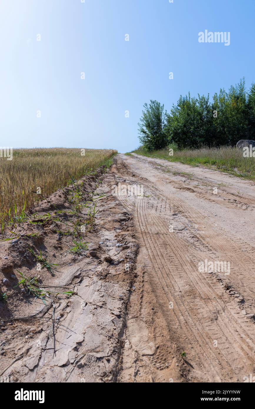 Gravel highway in rural areas , a simple primitive road for the ...