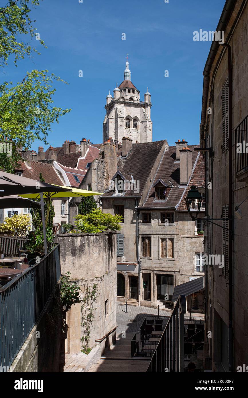 Cathedral and architecture of the city of Dole in the Jura in France ...