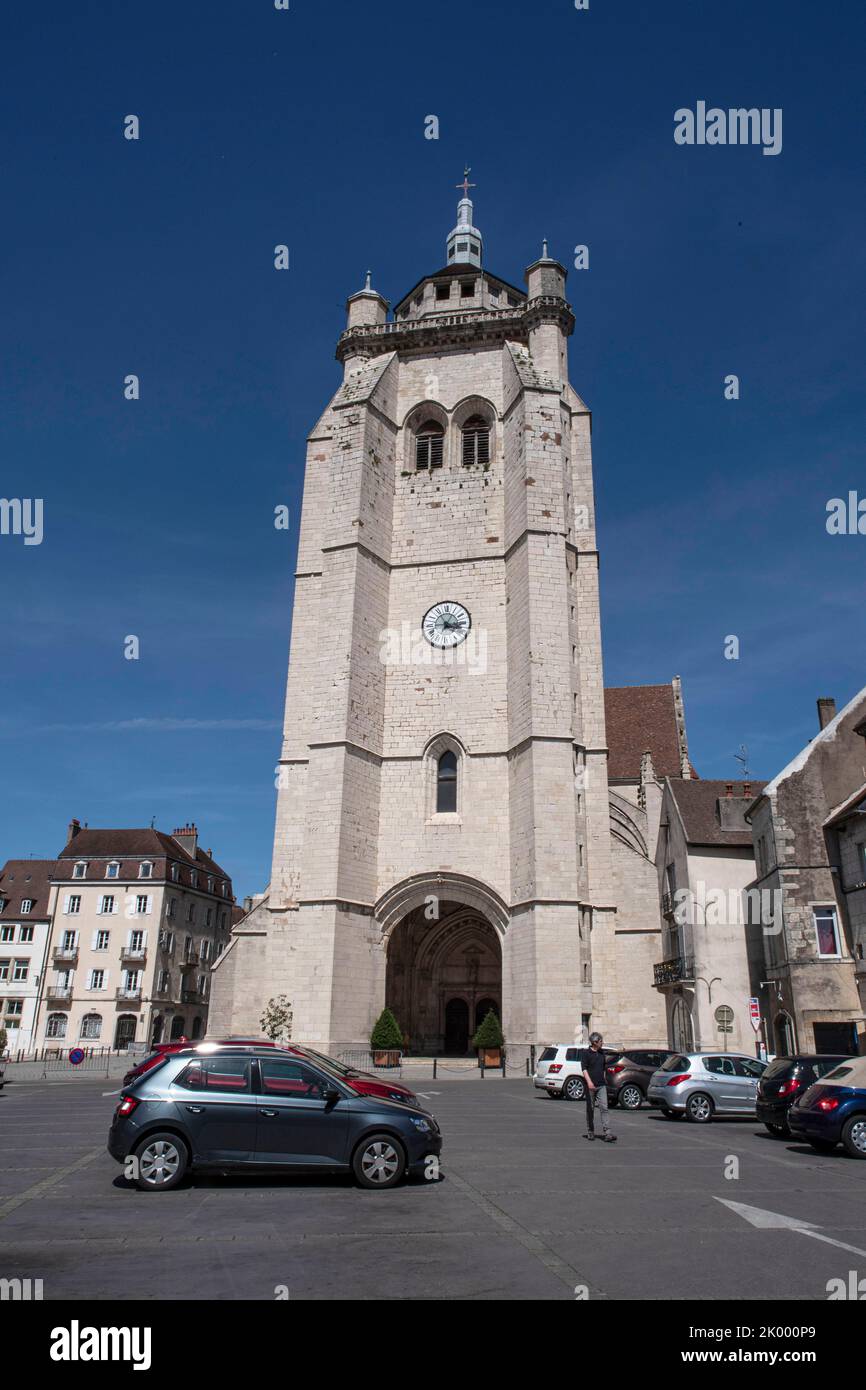 Cathedral and architecture of the city of Dole in the Jura in France ...