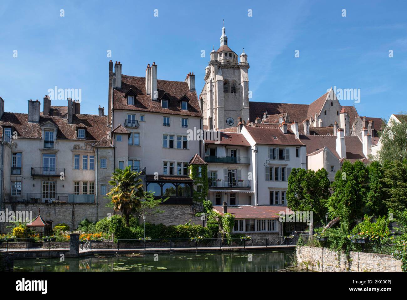 Cathedral and architecture of the city of Dole in the Jura in France ...