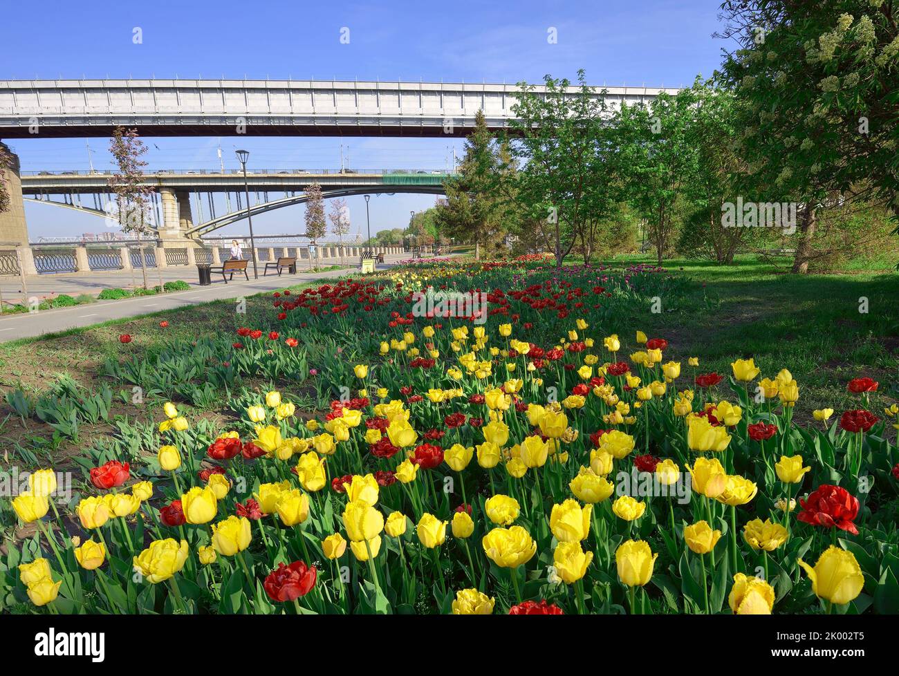 Novosibirsk, Siberia, Russia, 05.18.2022. Mikhailovskaya embankment of ...