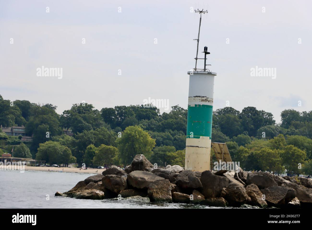 Dr. Edward Bishop Lighthouse at the entrance to Rocky River, Clifton ...