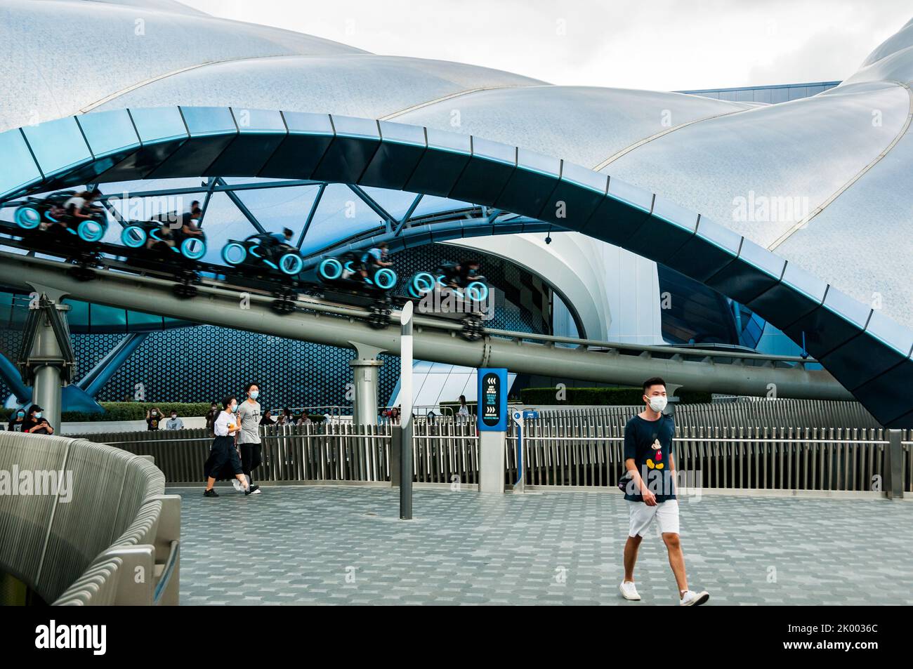 The Tron Lightcycle Power Run ride at the Shanghai Disneyland in Pudong ...