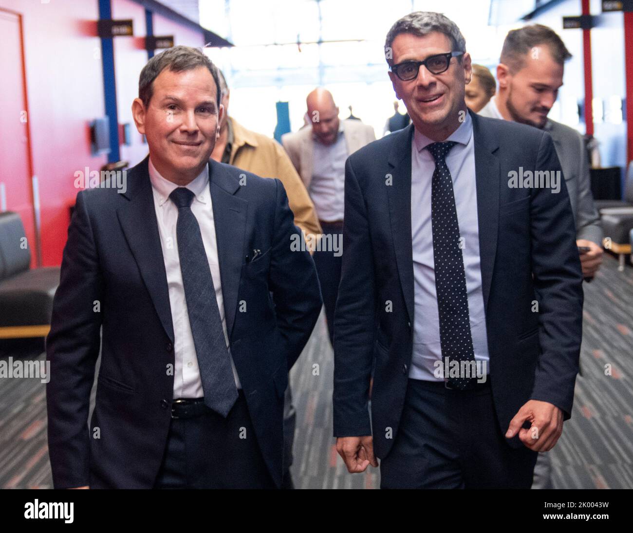 Quebec Conservative party leader Eric Duhaime walks with his partner ...