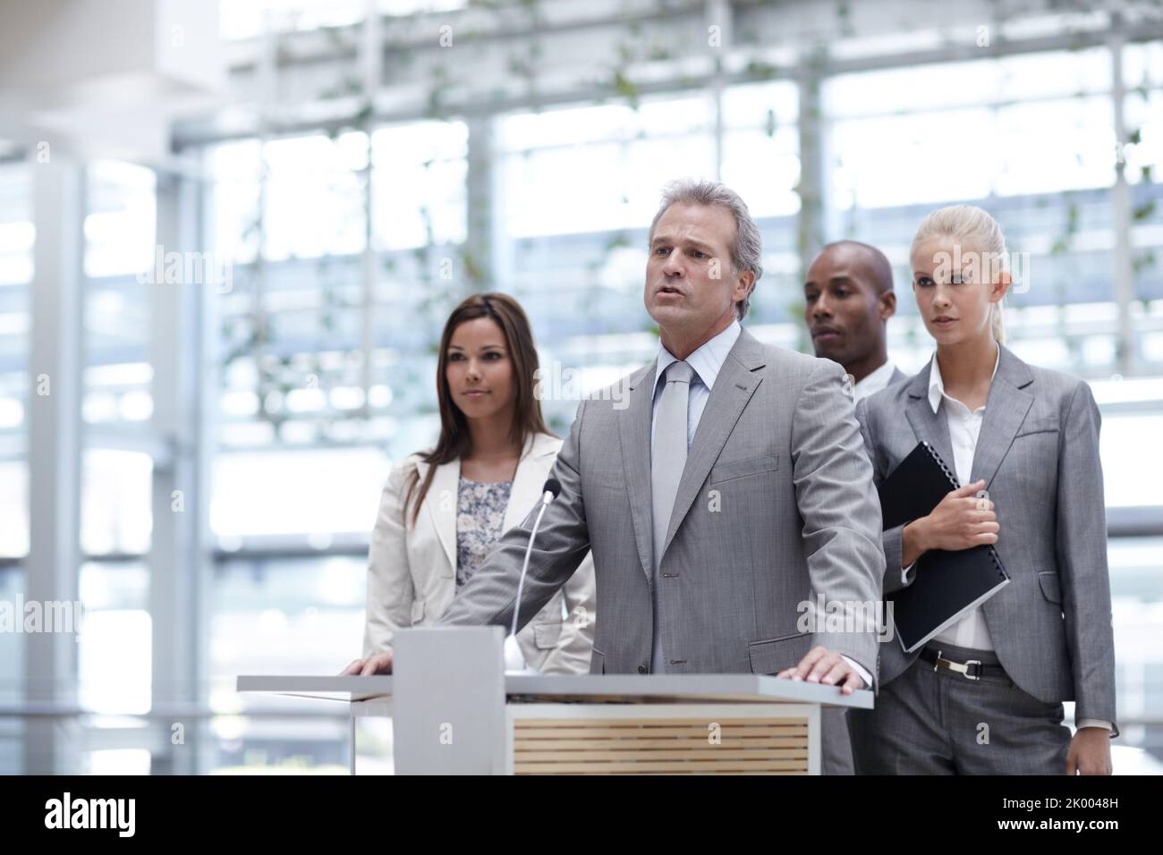 Sharing their ideas - Seminar. A team of experienced businesspeople ...