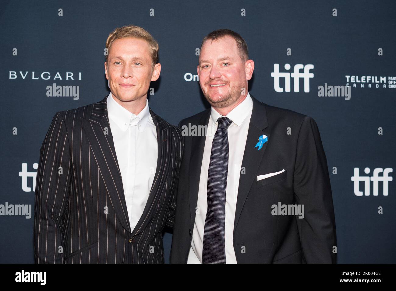 Actor Matthias Schweighofer and Sven Spannekrebs poses for a photograph ...