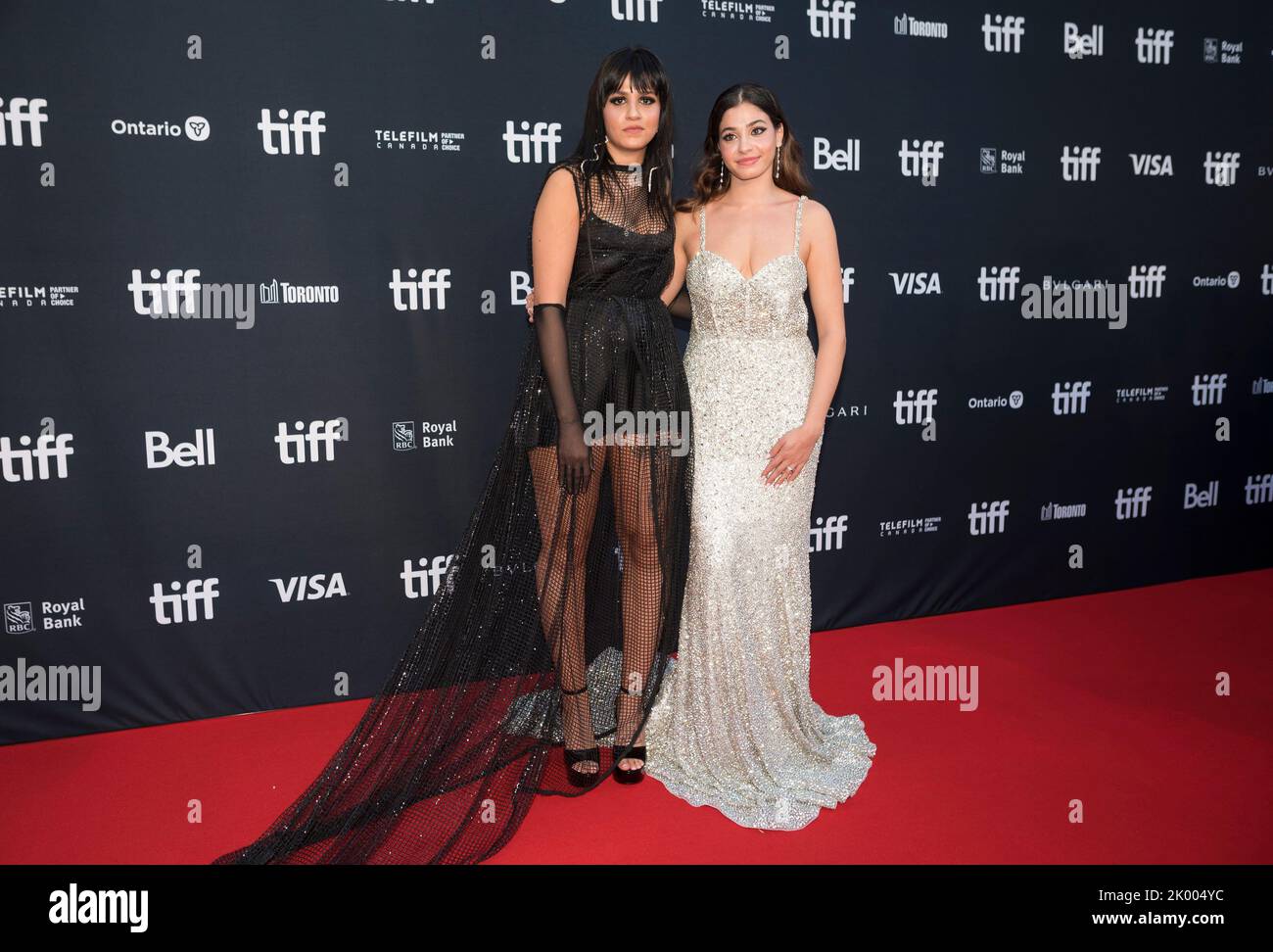Sara Mardini and Yusra Mardini pose for a photograph on the red carpet ...