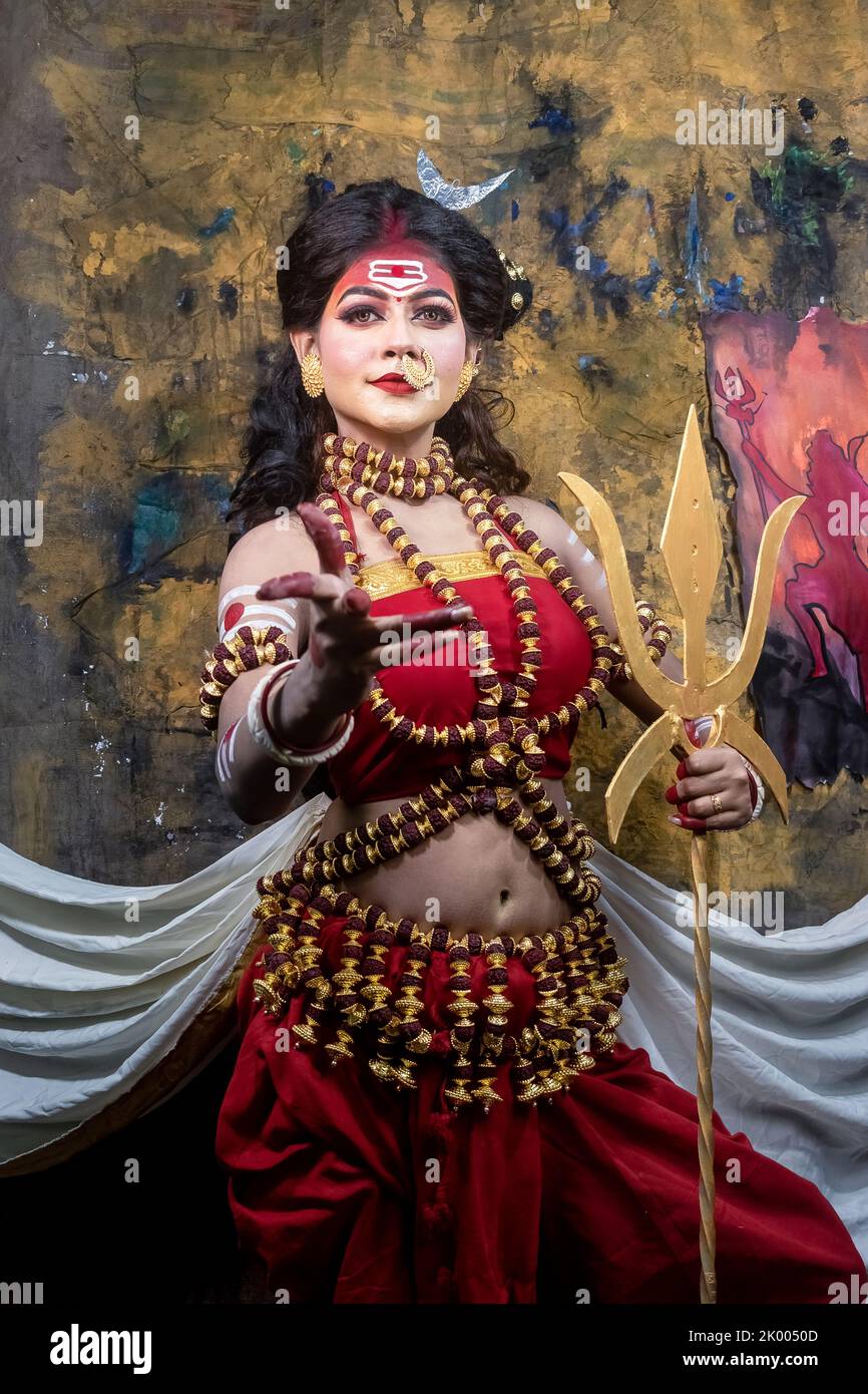 Concept Agomoni/ mahalaya shoot-Forms of Parvati with traditional dress ...