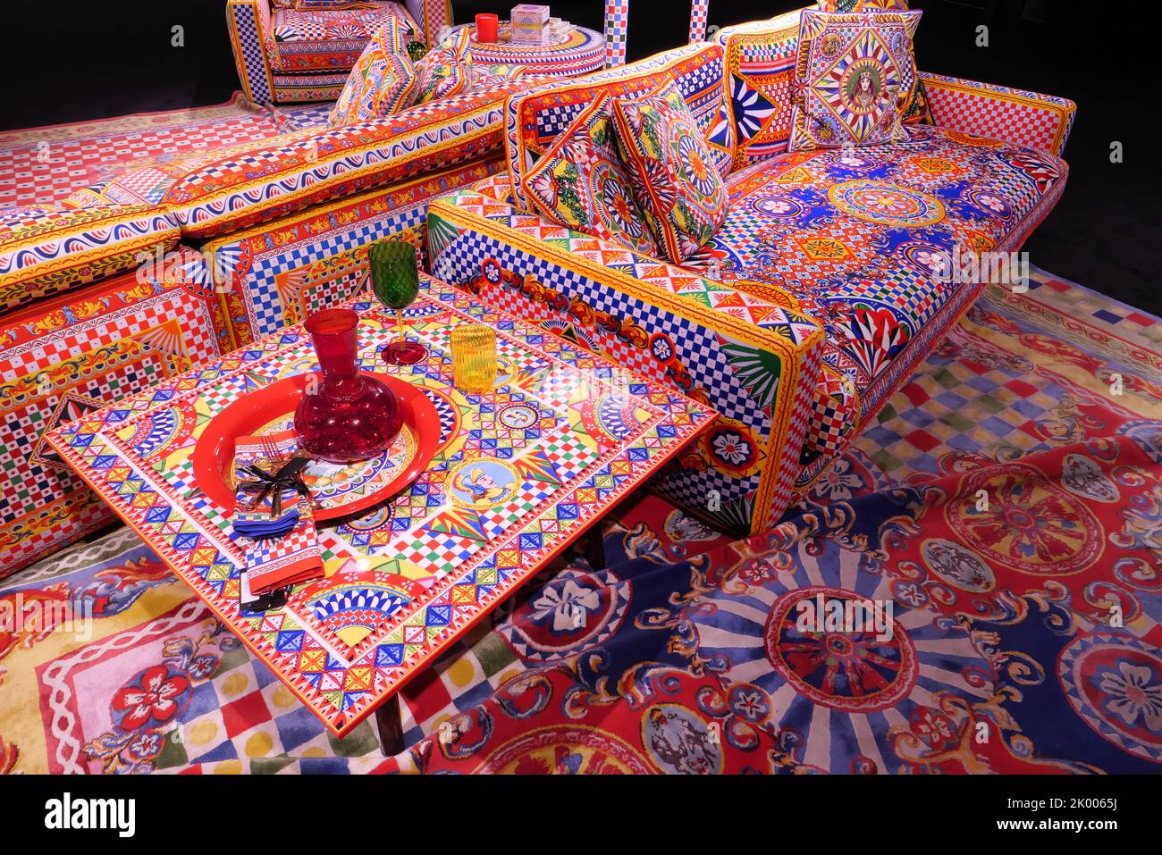 DOLCE GABBANA SOFA,BED AND COFFEE TABLES ON DISPLAY INSIDE THE FASHION ...
