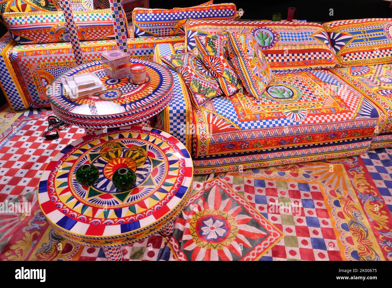 DOLCE GABBANA SOFA,BED AND COFFEE TABLES ON DISPLAY INSIDE THE FASHION ...