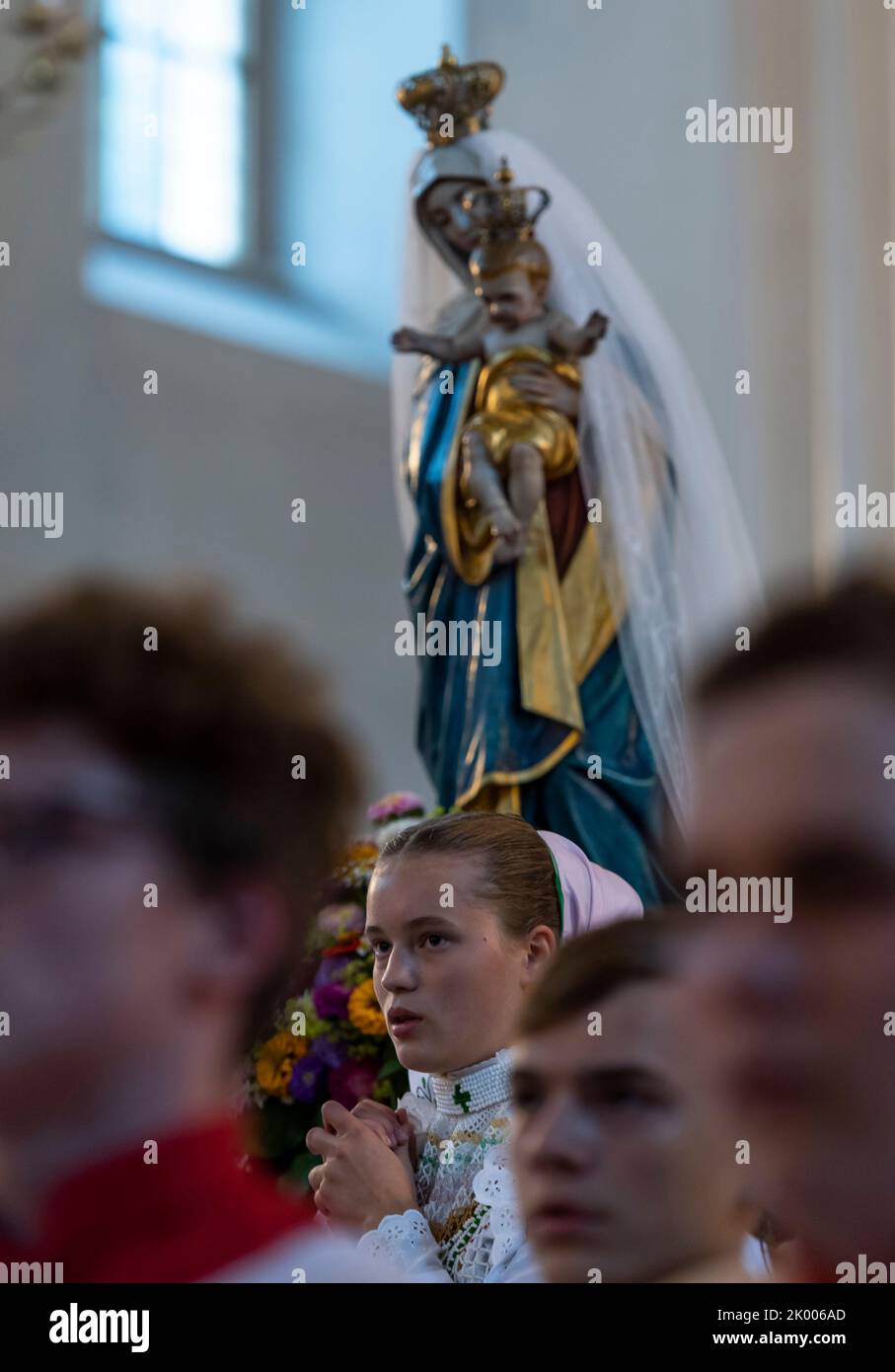 Rosenthal, Germany. 08th Sep, 2022. Druzhkas, girls in festive Sorbs ...