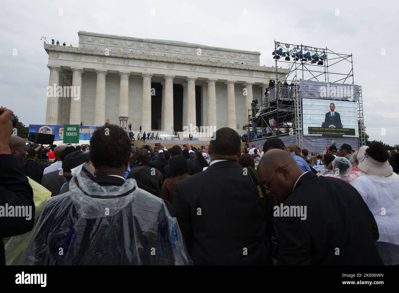 50th Anniversary March on Washington event, National Mall and Lincoln Memorial grounds Stock ...