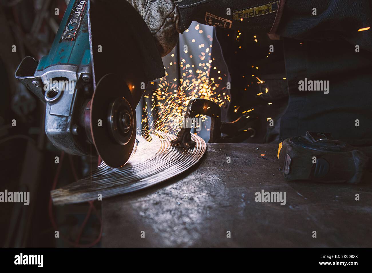 Grinding some metal Stock Photo - Alamy