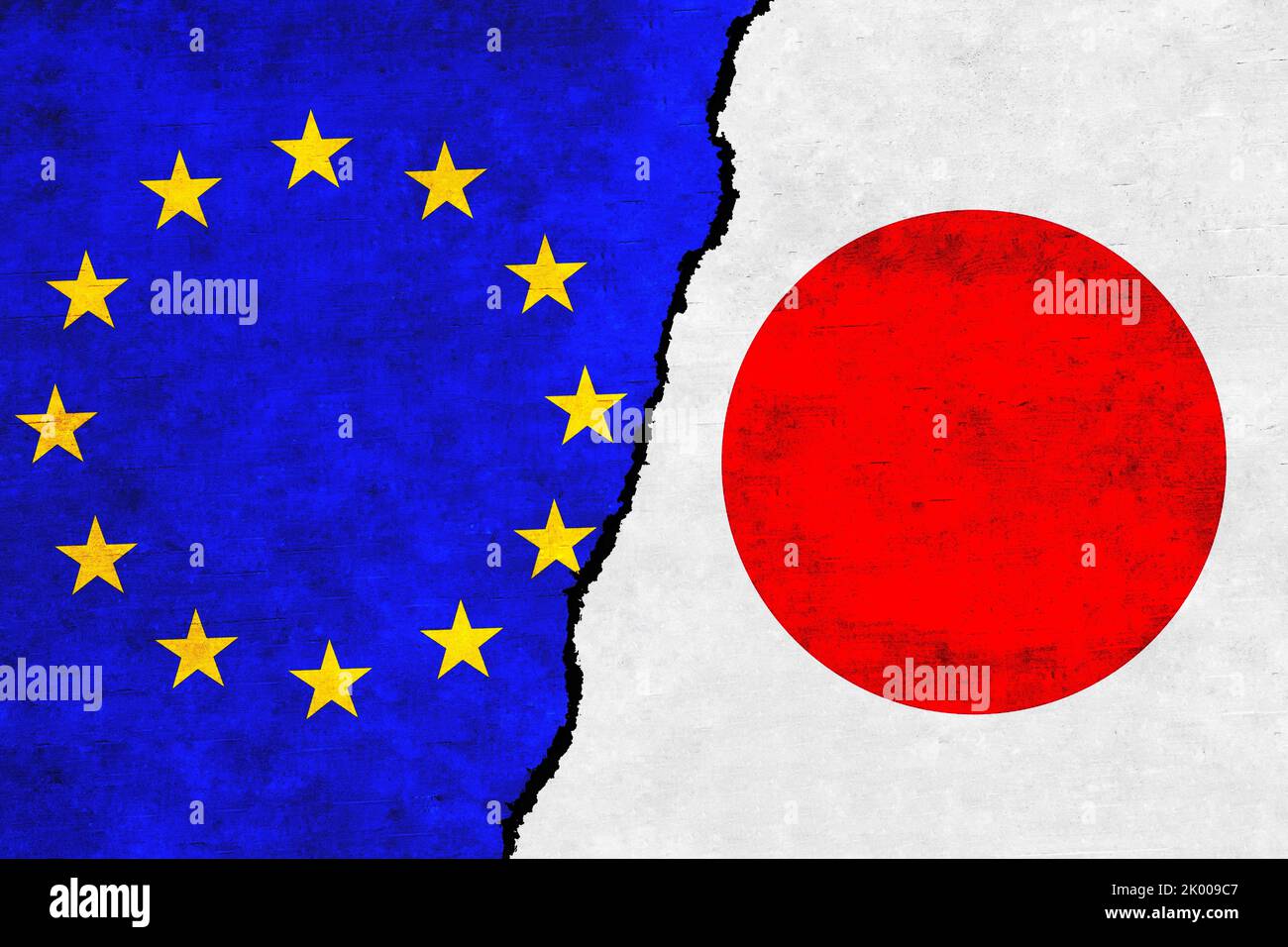 Japan and European Union flags together. EU Japan alliance, politics ...