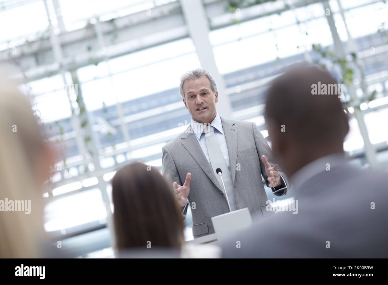Corporate visionary. A handsome senior businessman delivering an ...