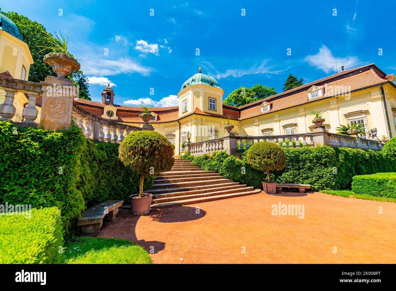 Buchlovice castle, Czech republic. Ancient heritage exterior built in ...
