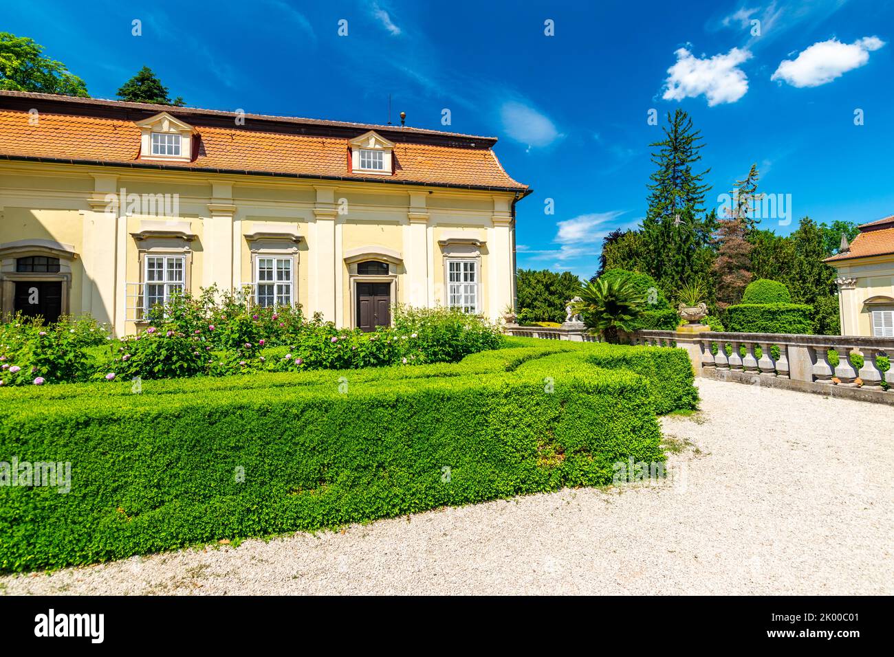 Buchlovice castle, Czech republic. Ancient heritage exterior built in ...