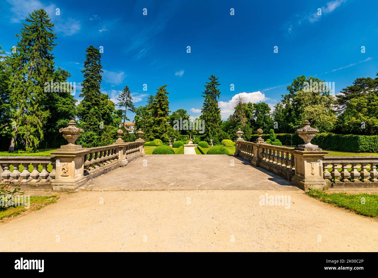 Buchlovice castle, Czech republic. Ancient heritage exterior built in ...