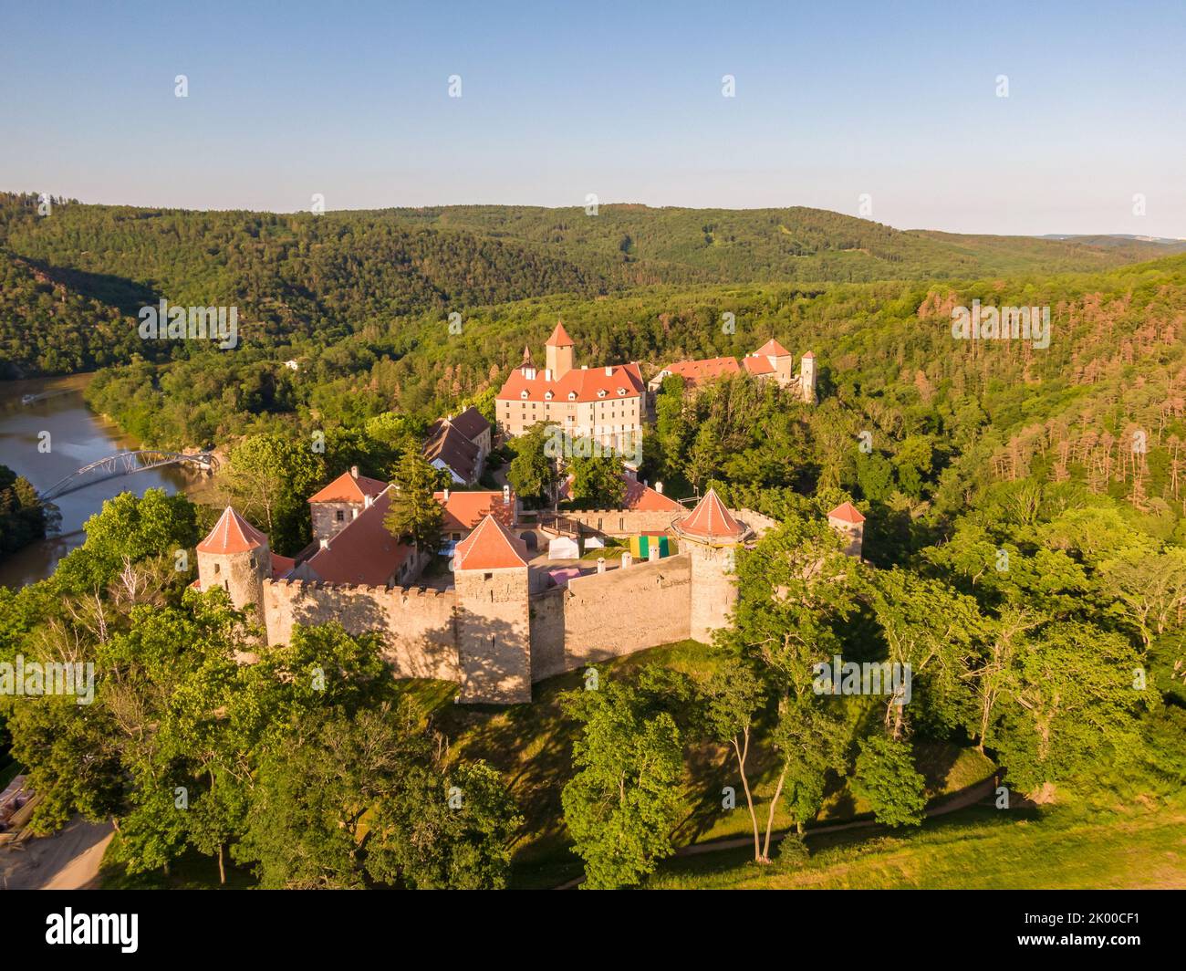 Aerial photo of Veveri castle near Brno city. South Moravia region ...